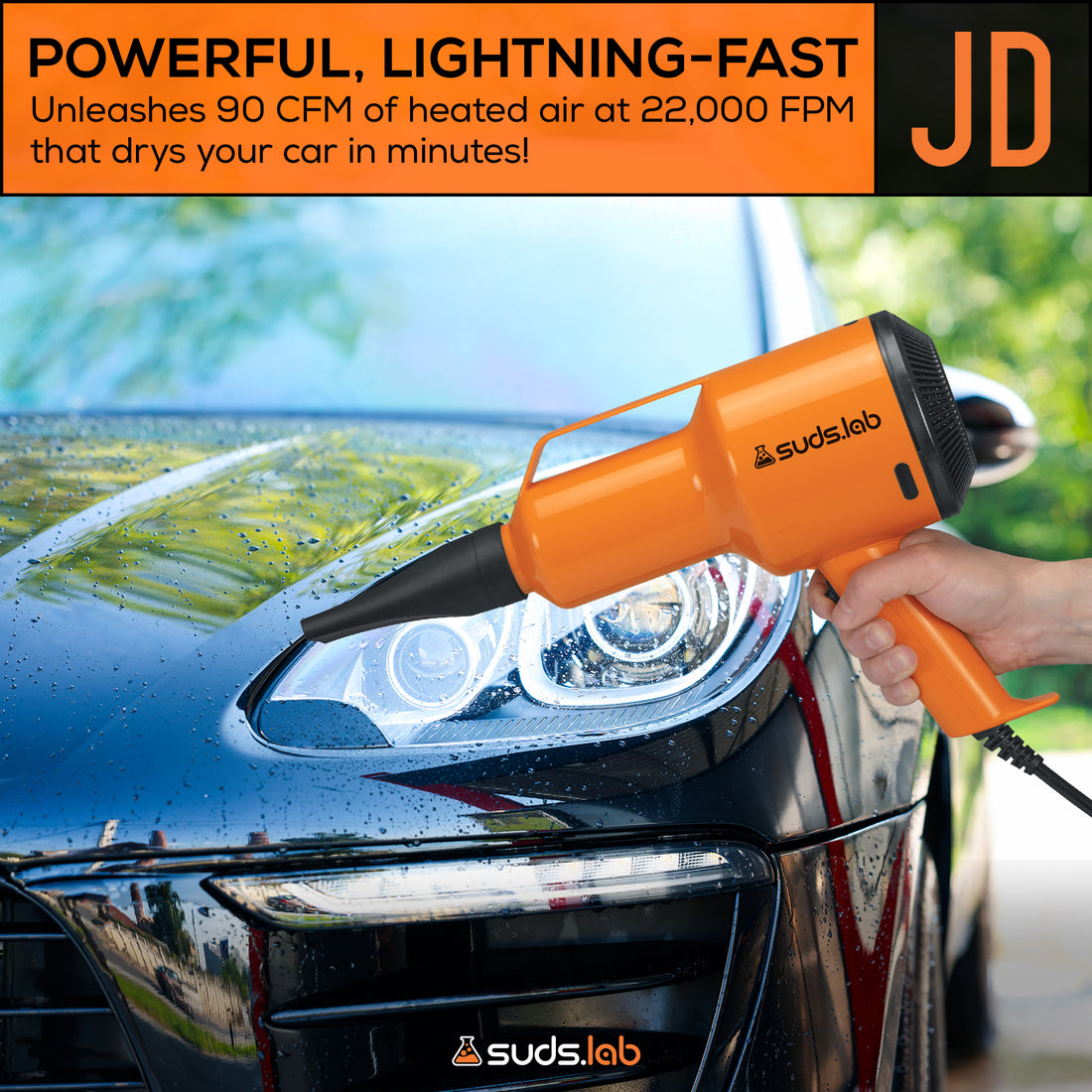 JD Jet Dry Car Drying Blower (2 Nozzles & 20 ft Power Cord – 1.5 HP ...