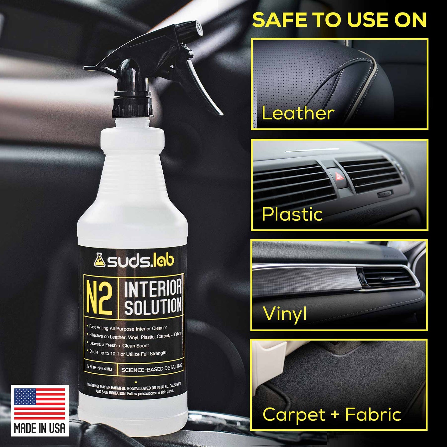 N2 Interior Solution, 32 oz. | Premium Car Detailing Solution Made in ...